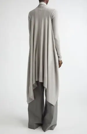 Rick Owens Open Front Virgin Wool Cardigan - Pearl