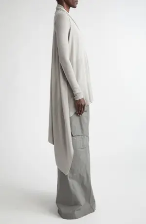 Rick Owens Open Front Virgin Wool Cardigan - Pearl