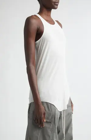 Rick Owens Basic Rib Cotton Tank - Milk