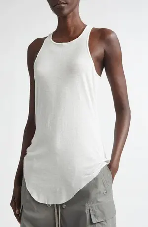 Rick Owens Basic Rib Cotton Tank - Milk