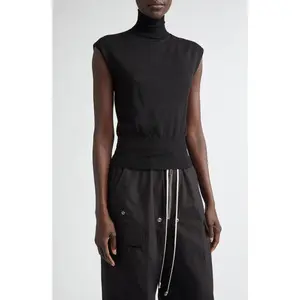 Rick Owens Virgin Wool Turtleneck Sweater - Black