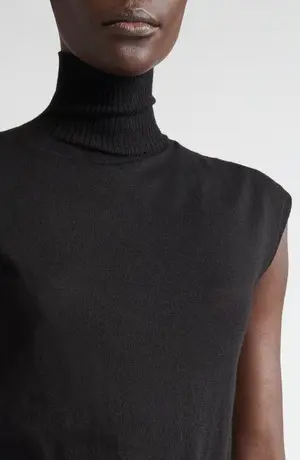 Rick Owens Virgin Wool Turtleneck Sweater - Black