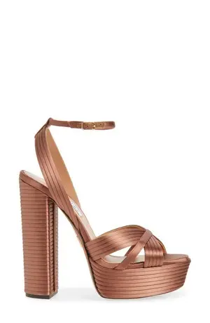 AQUAZZURA Sundance Platform Sandal - Walnut