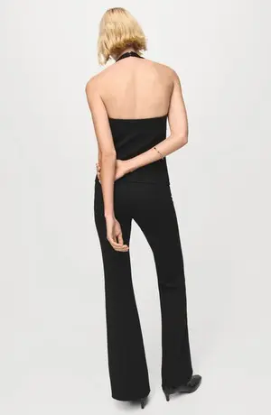 Mango Halter Button-up Crop Top