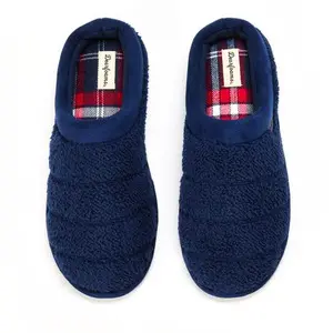 DEARFOAMS Asher Quilted Plaid Clog Slipper - Navy Blazer