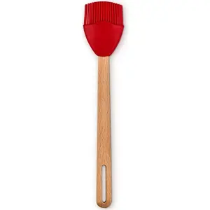 LE CREUSET Signature Silicone & Wood Basting Brush - Cerise