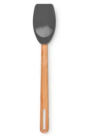 LE CREUSET Signature Silicone & Wood Spatula Spoon - Oyster