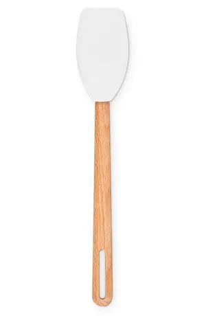 LE CREUSET Signature Silicone & Wood Spatula Spoon - White
