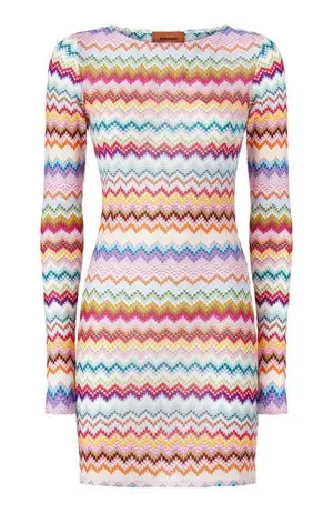 Missoni Zigzag Pixel-effect Viscose Lamé Mini Dress - Multicoloured