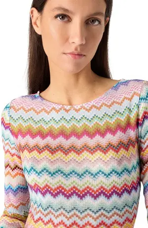 Missoni Zigzag Pixel-effect Viscose Lamé Mini Dress - Multicoloured