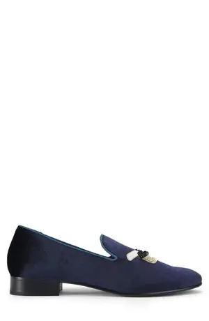 Kurt Geiger Ace Velvet Loafer - Navy