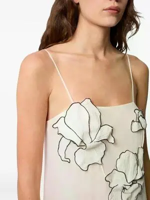 Nina Ricci Flower-appliqués Silk Maxi Dress