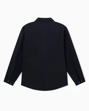 Giorgio Armani Chevron Viscose Twill Shirt Jacket - Black
