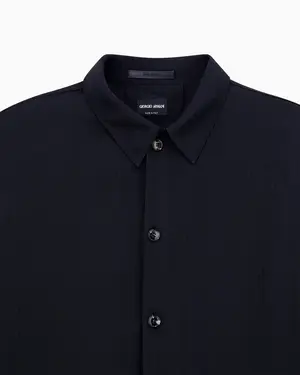 Giorgio Armani Chevron Viscose Twill Shirt Jacket - Black