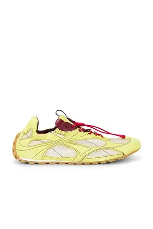 Bottega Veneta Nylon Trek Orbit Flash Sneaker - Limon Dark App Tufo