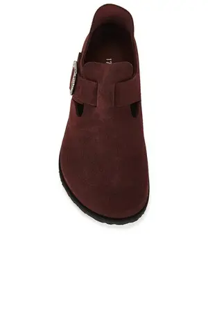 BIRKENSTOCK London Suede Clogs - Deep Burgundy