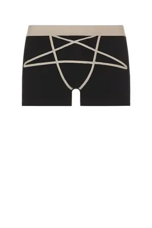 Rick Owens Penta Boxer Brief In Black - Black & Pearl