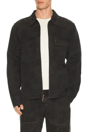 PLEASURES Cowhide Work Jacket - Black