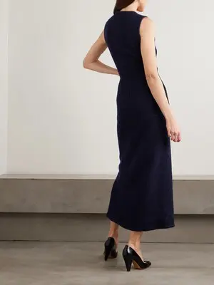 LIBEROWE Avery Metallic Wool-blend Tweed Midi Dress - Blue