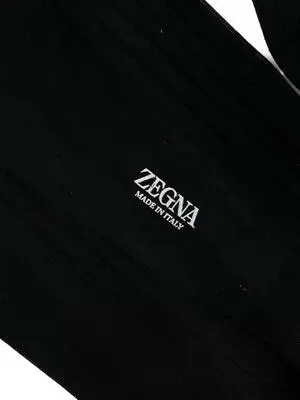 Zegna Logo-print Knee-high Socks - Black
