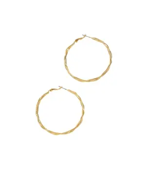 Anthropologie Twisted Hoop Earrings - Gold