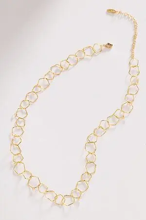Anthropologie Delicate Looped Chain Necklace - Gold