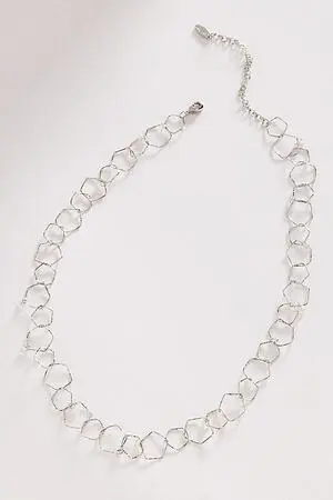 Anthropologie Delicate Looped Chain Necklace - Silver