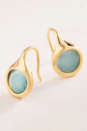 Anthropologie Stone Fishhook Earrings - Blue