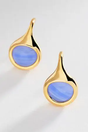 Anthropologie Stone Fishhook Earrings - Periwinkle Blue