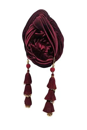 JULIA CLANCEY Malbex Luxe Hair Wrap - Burgundy