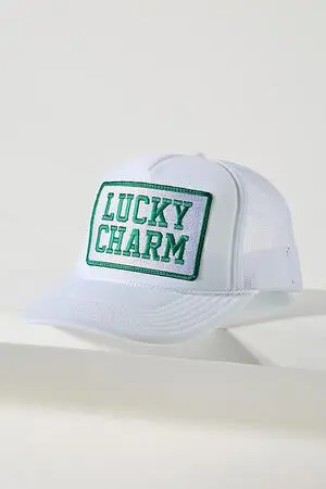 FRIDAY FEELIN Lucky Charm Trucker Hat - White