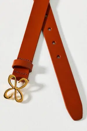 Maeve Logo Leather Belt - Tan