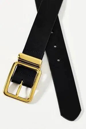 Anthropologie Emerson Square Buckle Belt - Black