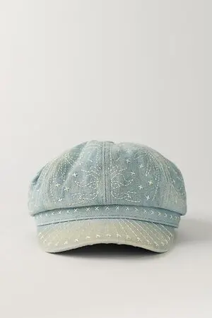 Free People Denim Cadet Cap - Blue