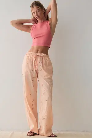 Embroidered Pajama Bottoms