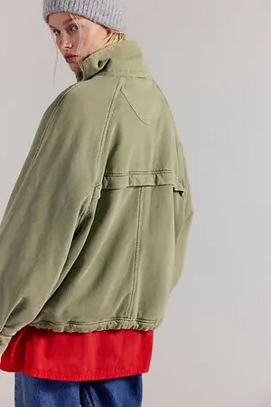 Free People Oversized Bomber-style Jacket - Oil Green