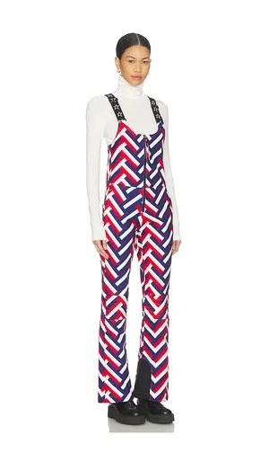 Perfect Moment Jg Bib Pant In Red,navy