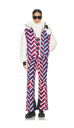 Perfect Moment Jg Bib Pant In Red,navy
