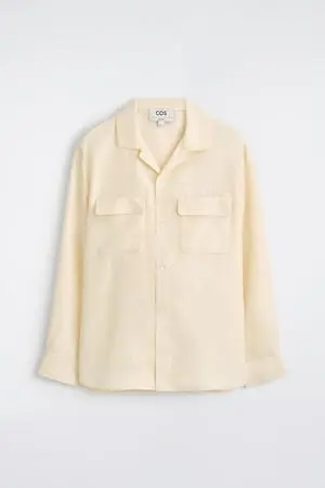 Cos Silk Utility Shirt - Yellow