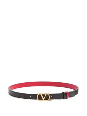 Valentino Garavani Vlogo Signature Leather Belt - Black