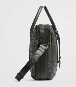 Bottega Veneta Leather Intrecciato Getaway Briefcase - Green
