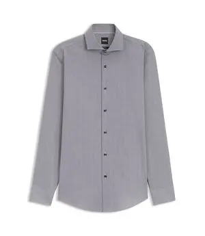 BOSS Easy-iron Slim-fit Shirt In Stretch Cotton - Grey