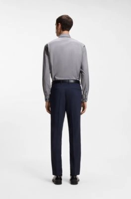 BOSS Easy-iron Slim-fit Shirt In Stretch Cotton - Grey