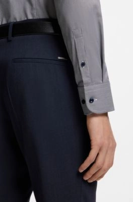 BOSS Easy-iron Slim-fit Shirt In Stretch Cotton - Grey
