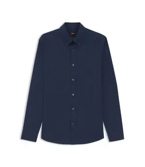 BOSS Regular-fit Shirt In Stretch-cotton Dobby - Light Blue