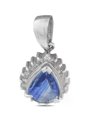 LB EXCLUSIVE Platinum, Diamond, And Sapphire Pendant - Silver