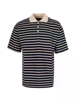A.p.c. Striped Cotton Polo Shirt - Blue