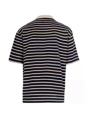 A.p.c. Striped Cotton Polo Shirt - Blue