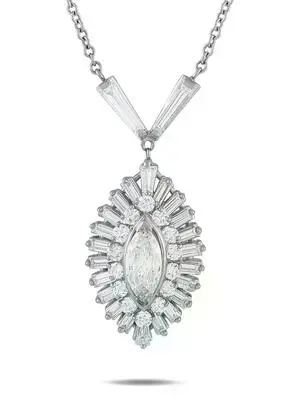 LB EXCLUSIVE 18k White Gold Diamond Pendant Necklace - Silver