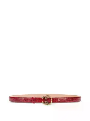 Roberto Cavalli Leather Belt With Serpentine Buckle - Red
